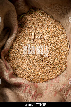 Still Life with a sack of wheat in the bakery Stock Photo - Alamy