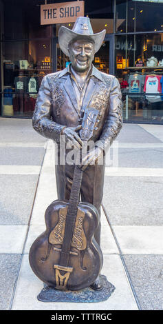 Bronze statue of Grand Ole Opry star Bill Monroe outside of the Ryman ...