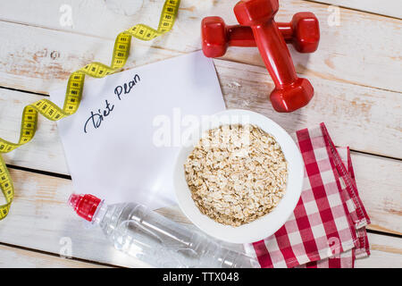 Fitness frame with energy breakfast Stock Photo - Alamy