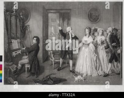 Beethoven playing at Wolfgang Amadeus Mozart 's, 1787. Beethoven aged ...