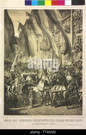 revolution 1848 - 1849, entry of the German national assembly in the St ...