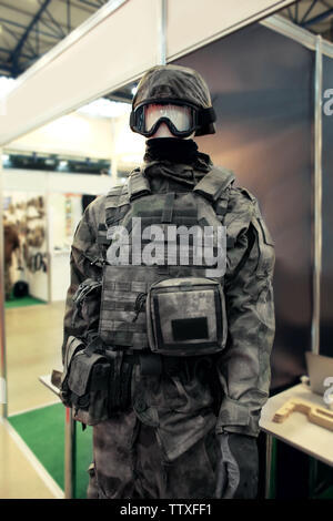Military uniform on a mannequin as a sample for sale in a store ...