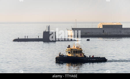 German-built South African Navy Heroine-class submarine, SAS Manthatisi ...