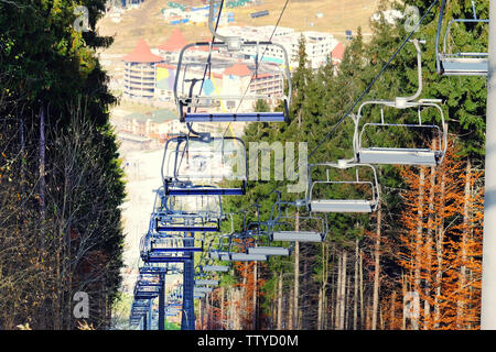 Modern ropeway at resort near forest Stock Photo - Alamy