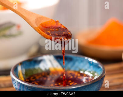 Oil-splashed chili noodles Stock Photo - Alamy