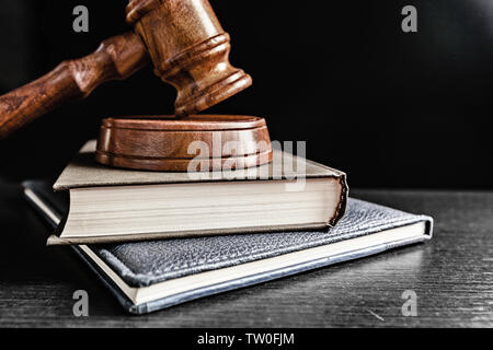 Judge's Gavel over black background Stock Photo - Alamy