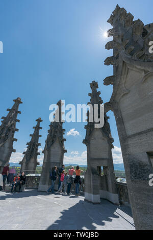 People enjoy the sight from the top of the Tecapa Volcano. (Photo by ...