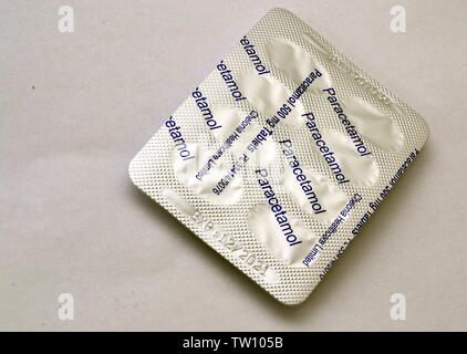 Packet of Paracetamol pain relief tablets Stock Photo - Alamy