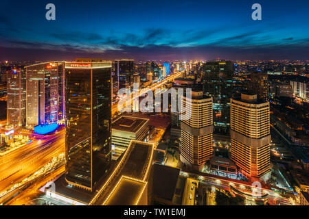 International trade CBD night Stock Photo - Alamy