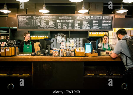 The original Starbucks store established in 1971 at the Pike Place ...
