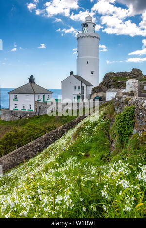 Start Point coastal path and lighthouse, Devon Stock Photo - Alamy