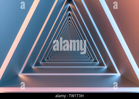Three-dimensional rendering, luminous triangular channel Stock Photo ...