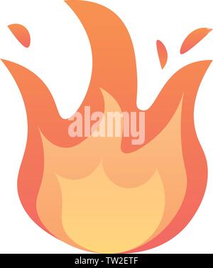 Fire flame emoji burn icon. Isolated bonfire heat sign emoticon black ...