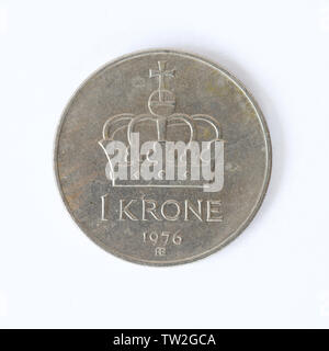 Norway 1 Krone - Olav V Coin - 1976 Stock Photo - Alamy