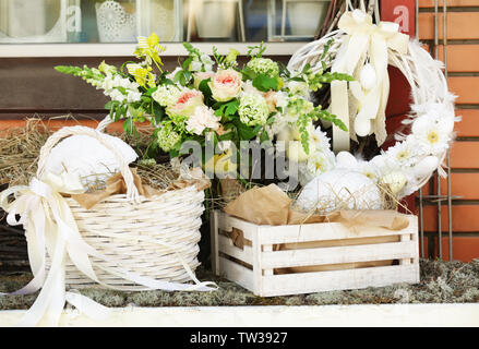 Florist at work: How to make easter wreath for egg with buxus and ...