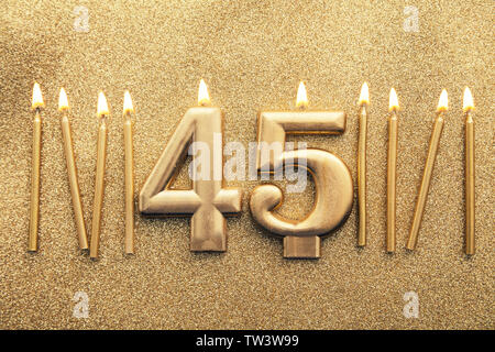 Happy 45th birthday gold greeting background. 3D Rendering Stock Photo ...