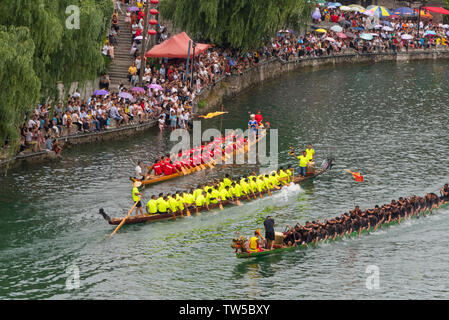 People watching a dragon boat race in Aberdeen Promenade at Dragon Boat ...