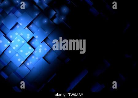 Dark blue tech-sensitive cube Stock Photo - Alamy