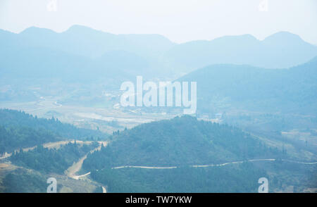 Scenery of Bashu mountains and rivers in Dazhu County, Sichuan Province ...