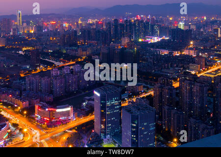 Night view of downtown Fuzhou Stock Photo - Alamy