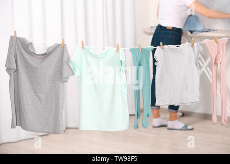 Woman s tights on a washing line Stock Photo - Alamy