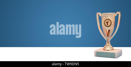 1st position award banner, Winner award with Trophy Stock Photo - Alamy