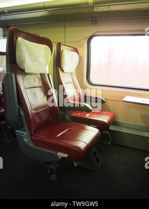 Emtpy interior of the train for long and short distance in Europe Stock ...