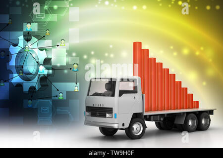 Transportation of business graph in truck Stock Photo - Alamy