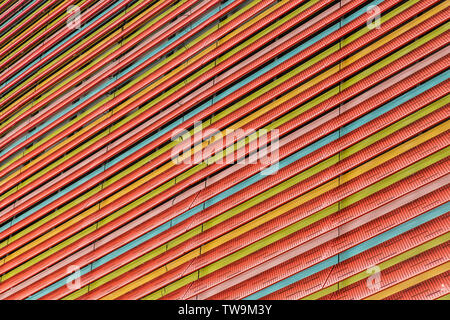 Colorful louvers background. Different rainbow color windows facade ...