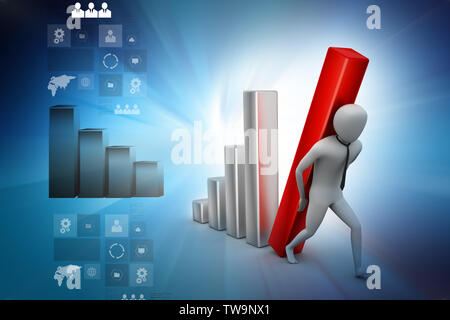 Business man pushing graph chart Stock Photo - Alamy