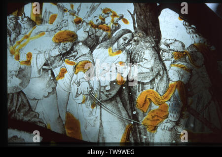 A stained glass window depicting Judas Iscariot at the Last Supper, All ...