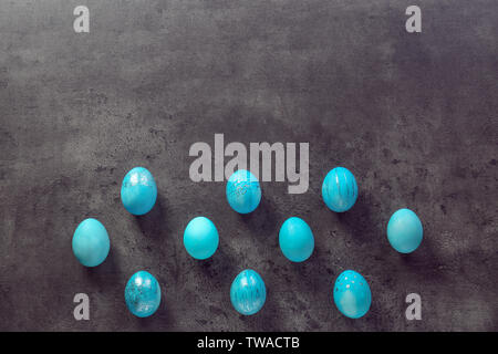 Dyed Easter eggs on grey background Stock Photo - Alamy