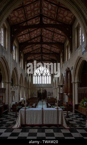 Interior of the priory church at Edington, Wiltshire, England, UK ...