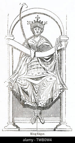 ENGLISH ROYALTY King Edgar I the Peaceable or Peaceful, King of England ...