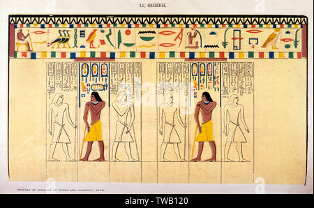 The mural from an ancient Egyptian tomb depicts scenes from the ...