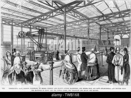 Cotton machines at the Great Exhibition 1851 Stock Photo - Alamy