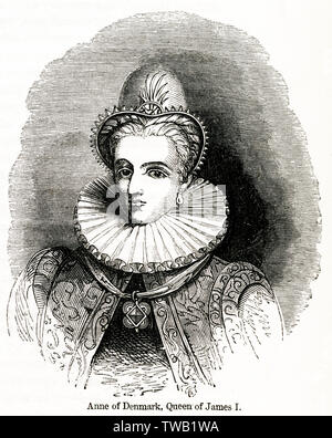 Anne of Denmark, queen of Scotland and England, 1574-1619. Wife of King ...