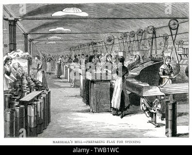 Interior of Marshall's Flax Mill; Leeds, Yorkshire; Late 19th Century ...