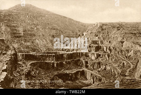 Penrhyn Slate Quarry near Bethesda Victorian period Stock Photo - Alamy