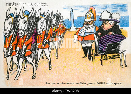 French satire on Boer War - Gracious Queen on the Warpath Stock Photo ...