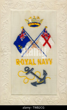 World War One silk embroidered postcard made in France Stock Photo - Alamy