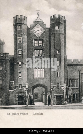 St James's Palace, London, the clock and tower. Originally built by ...