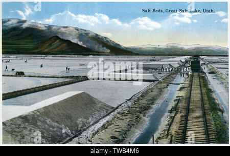 Salt beds - Great Salt Lake, Utah, USA Stock Photo - Alamy