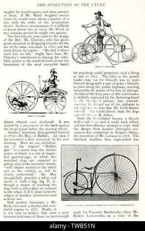 The Evolution of the Cycle -- three cycling machines Stock Photo - Alamy