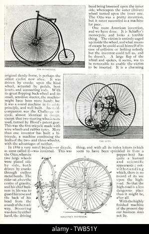 The Evolution of the Cycle -- three cycling machines Stock Photo - Alamy