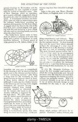 The Evolution of the Cycle -- three cycling machines Stock Photo - Alamy