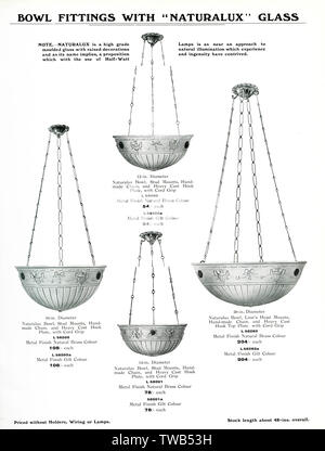 Electric Light Fixtures catalogue, Single Light Units Stock Photo - Alamy