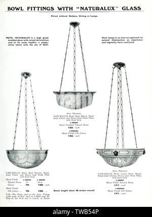 Electric Light Fixtures catalogue, Single Light Units Stock Photo - Alamy