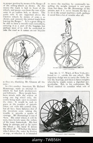 The Evolution of the Cycle -- three cycling machines Stock Photo - Alamy