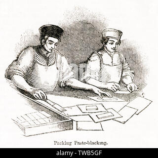 Scene inside a blacking factory, Holborn, London Stock Photo - Alamy